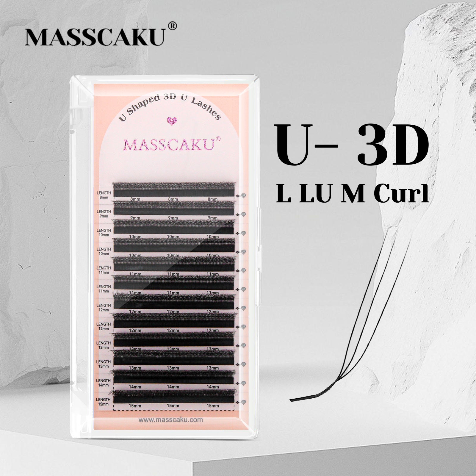 Masscaku® | U-Shaped 3D Eyelash Extensions Equal-Length Fans for ...