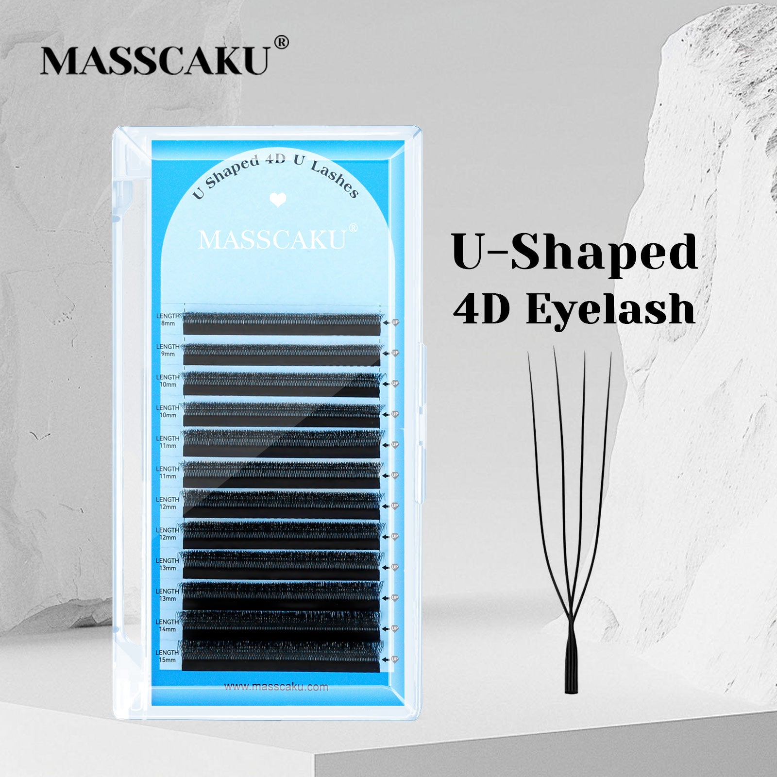 Masscaku® | U-Shaped 4D Eyelash Extensions Equal-Length Fans for ...