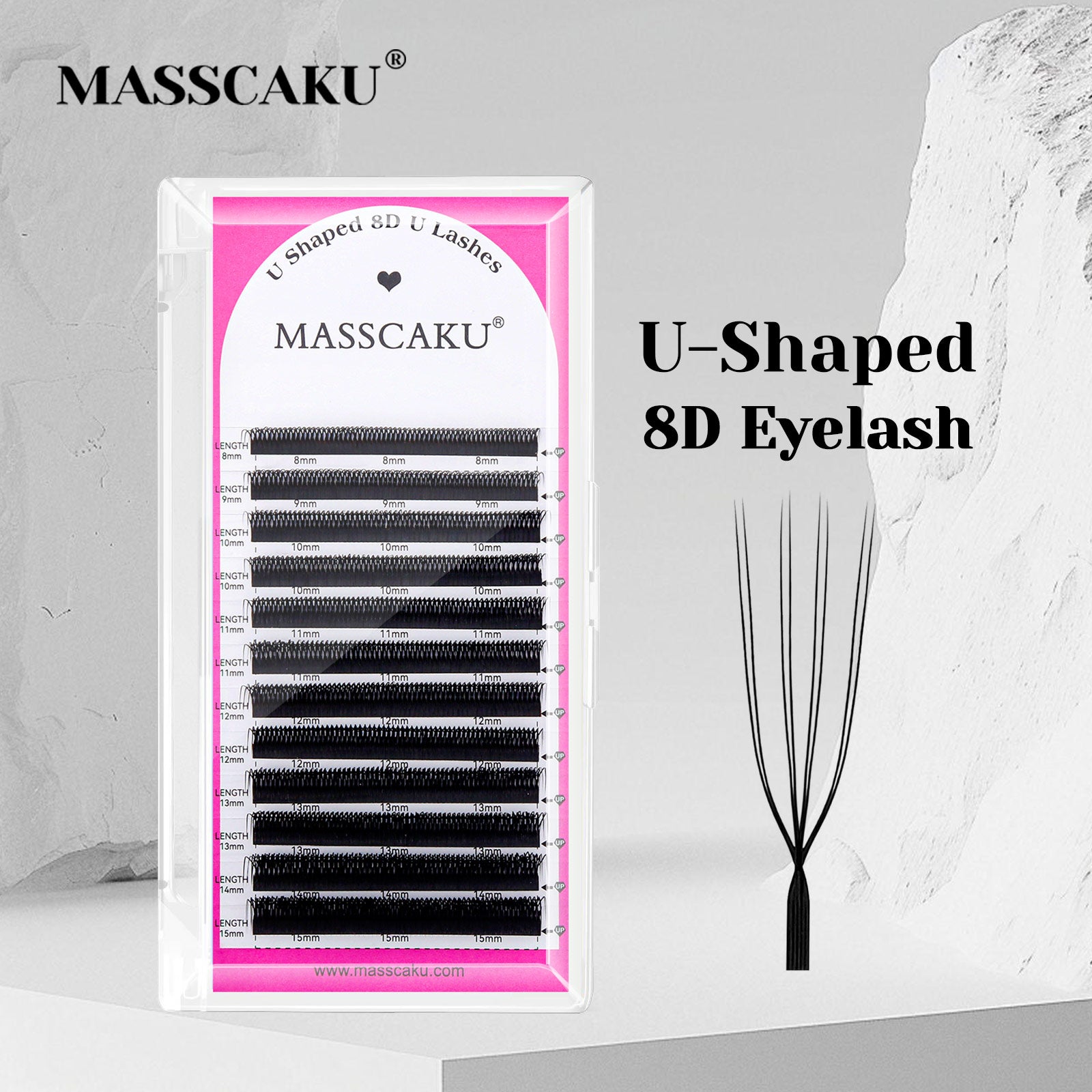 Masscaku® | U-Shaped 3D Eyelash Extensions Equal-Length Fans for ...